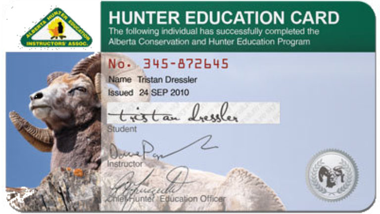 Hunters Education card - Walk Wild